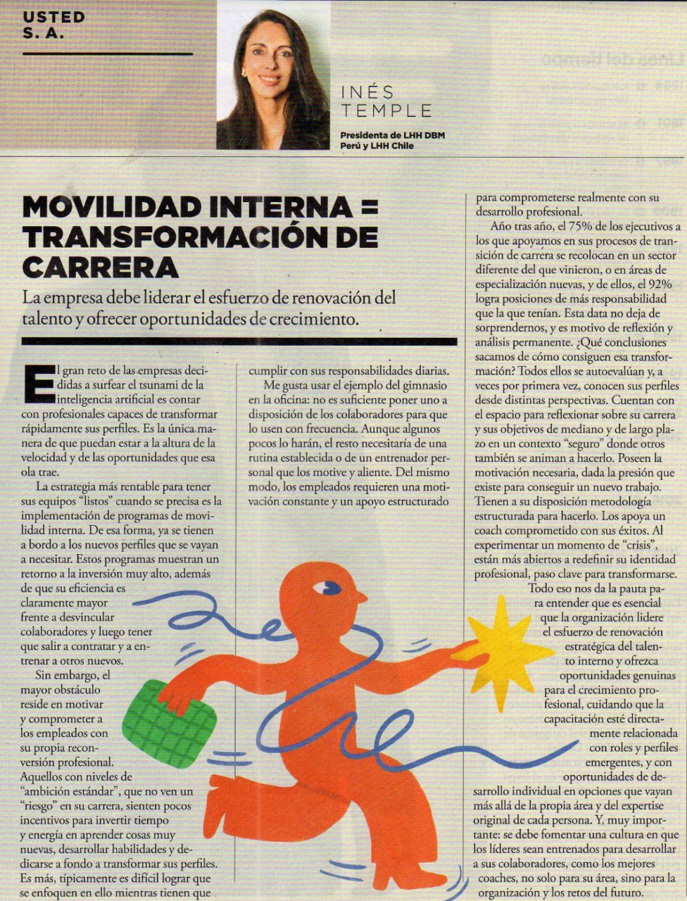 Movilidad interna = Transformación de carrera - LHH DBM Perú